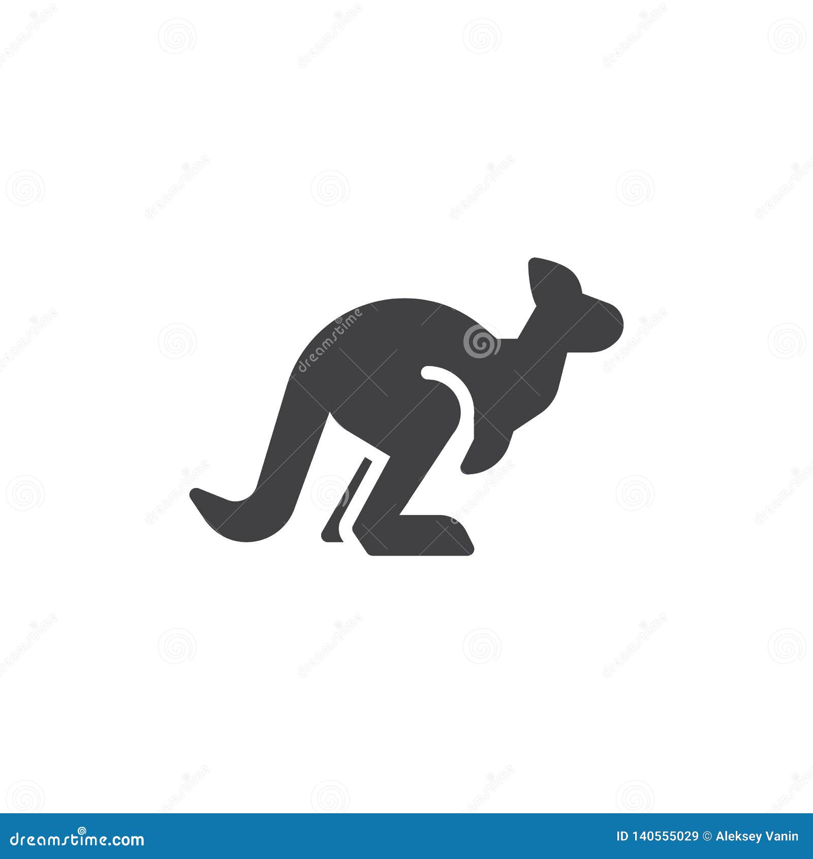 Kangaroo Side View Vector Icon Stock Vector - Illustration of solid ...