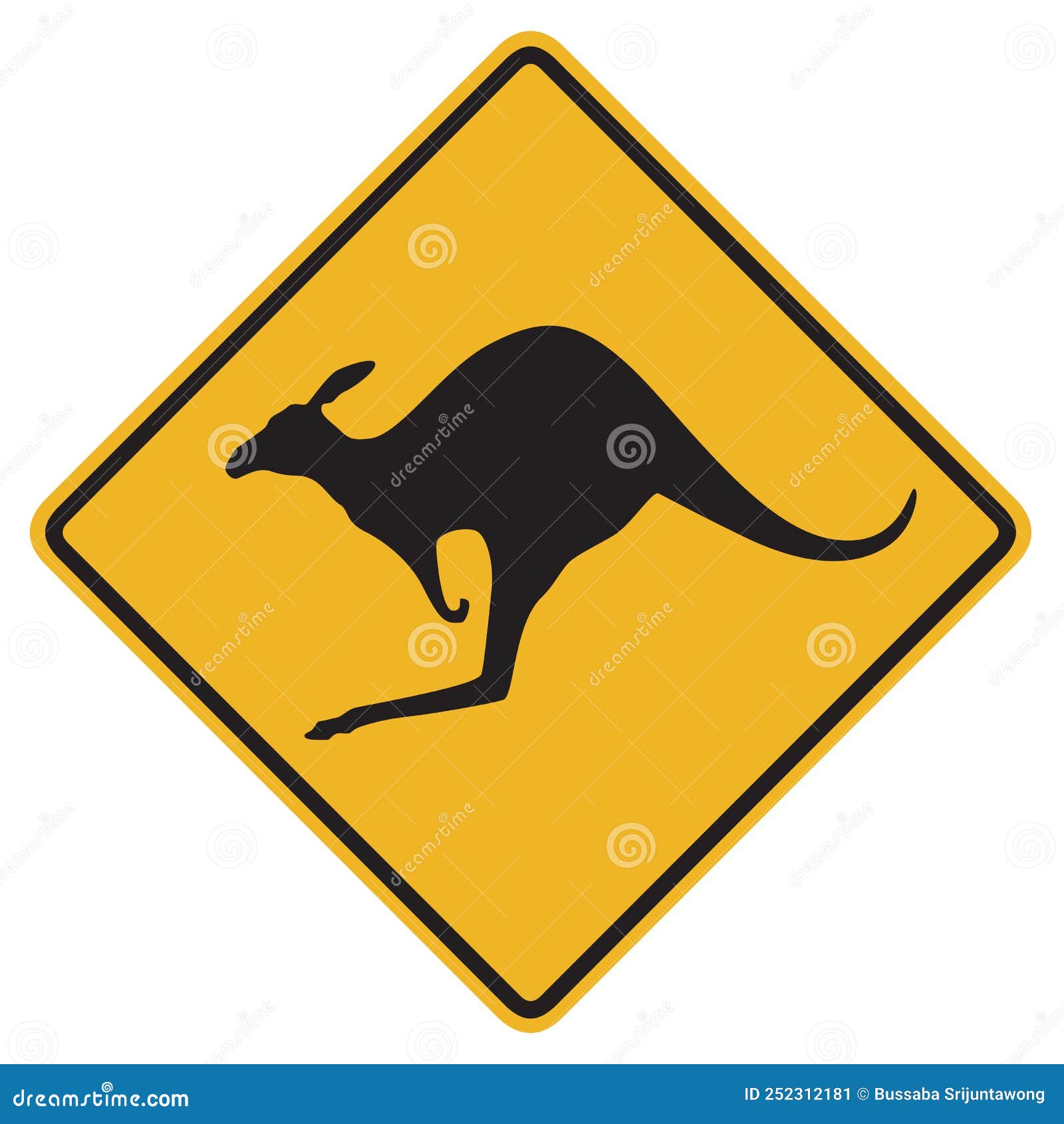 Kangaroo Crossing Sign Royalty-Free Cartoon | CartoonDealer.com #24278111