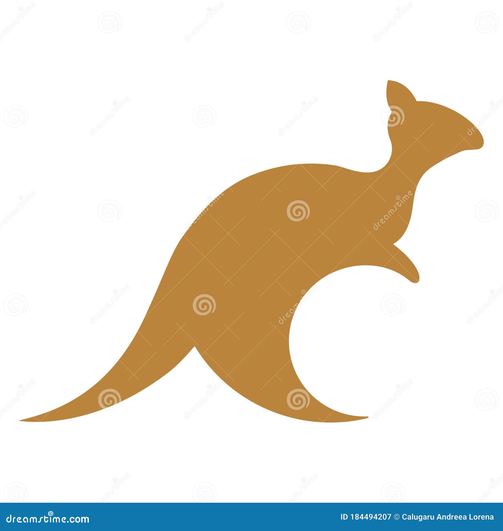 Kangaroo Silhouette Side View. Isolated Vector Image Of Australian Wild ...