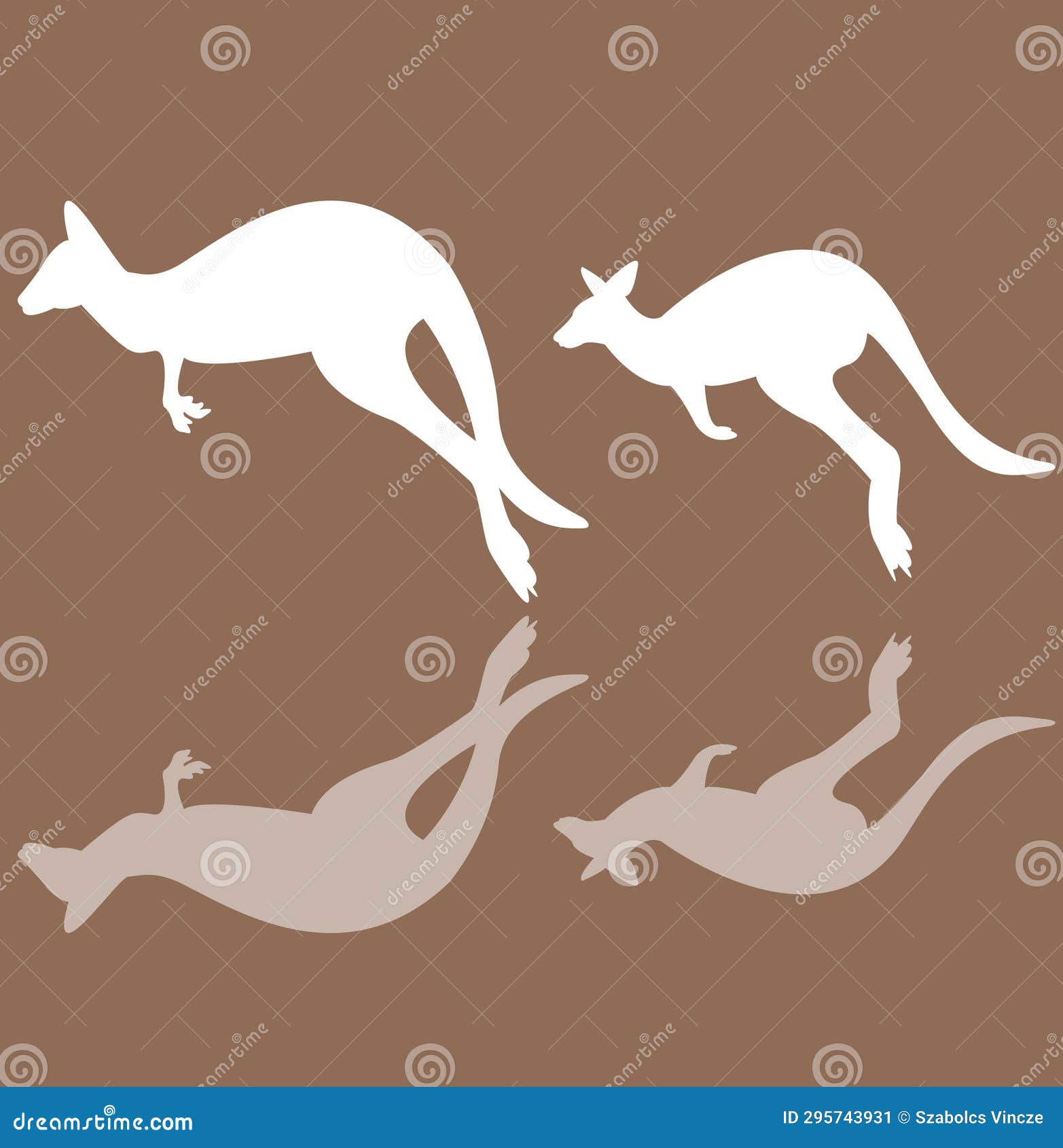 Kangaroo silhouette stock illustration. Illustration of animal - 295743931