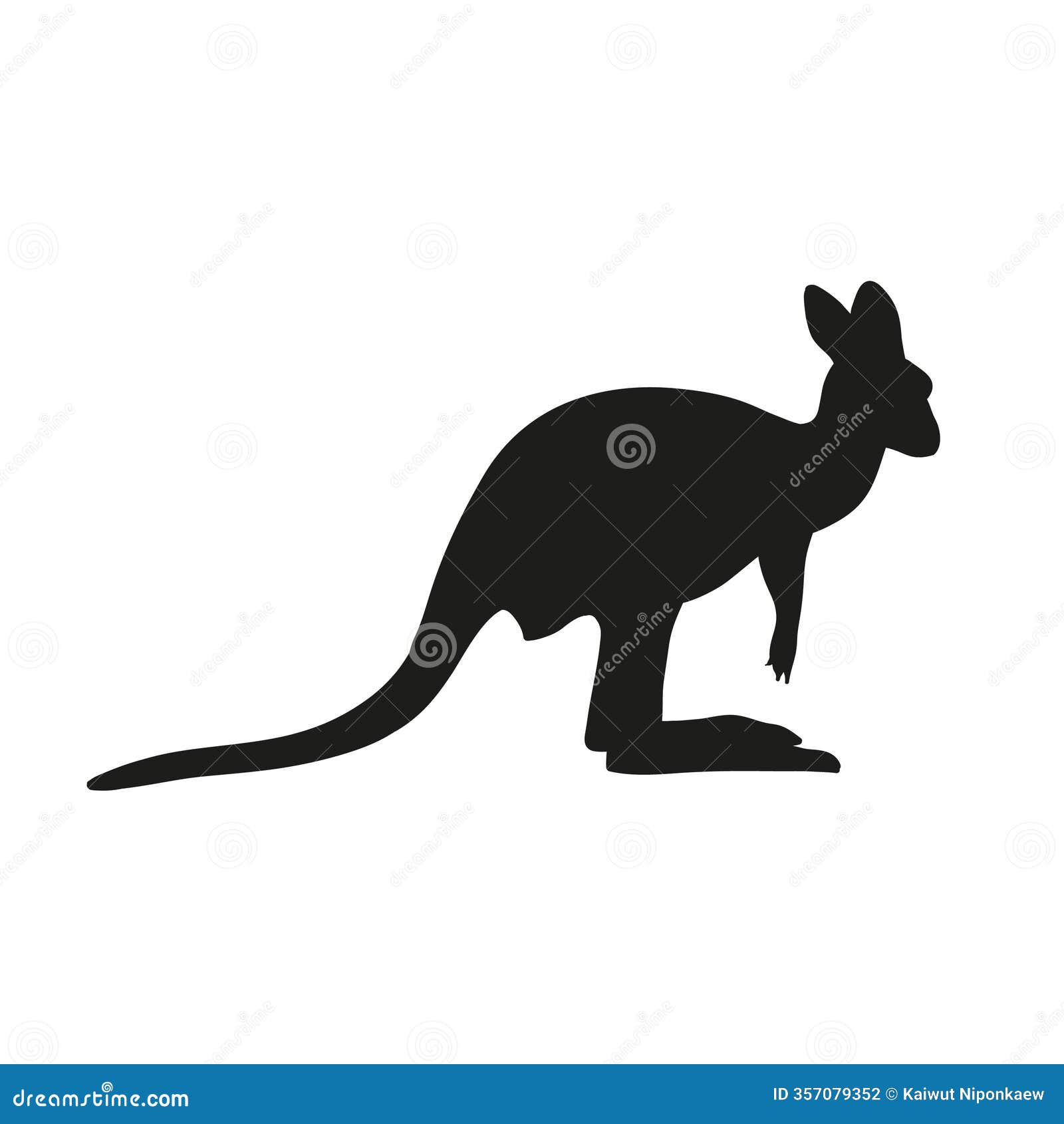 Kangaroo Silhouette Side View. Isolated Vector Image Of Australian Wild ...