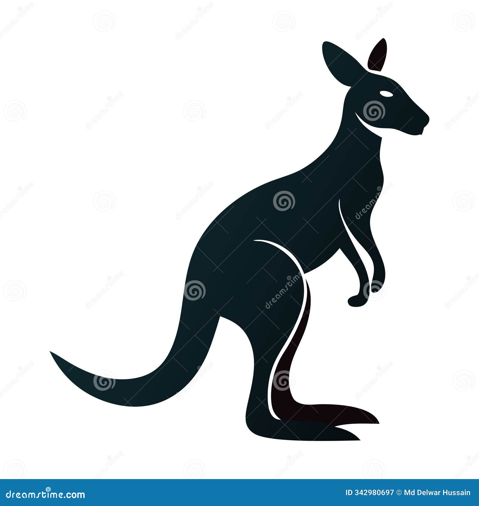 Kangaroo Silhouette Isolated On A White Background. Stock Illustration ...