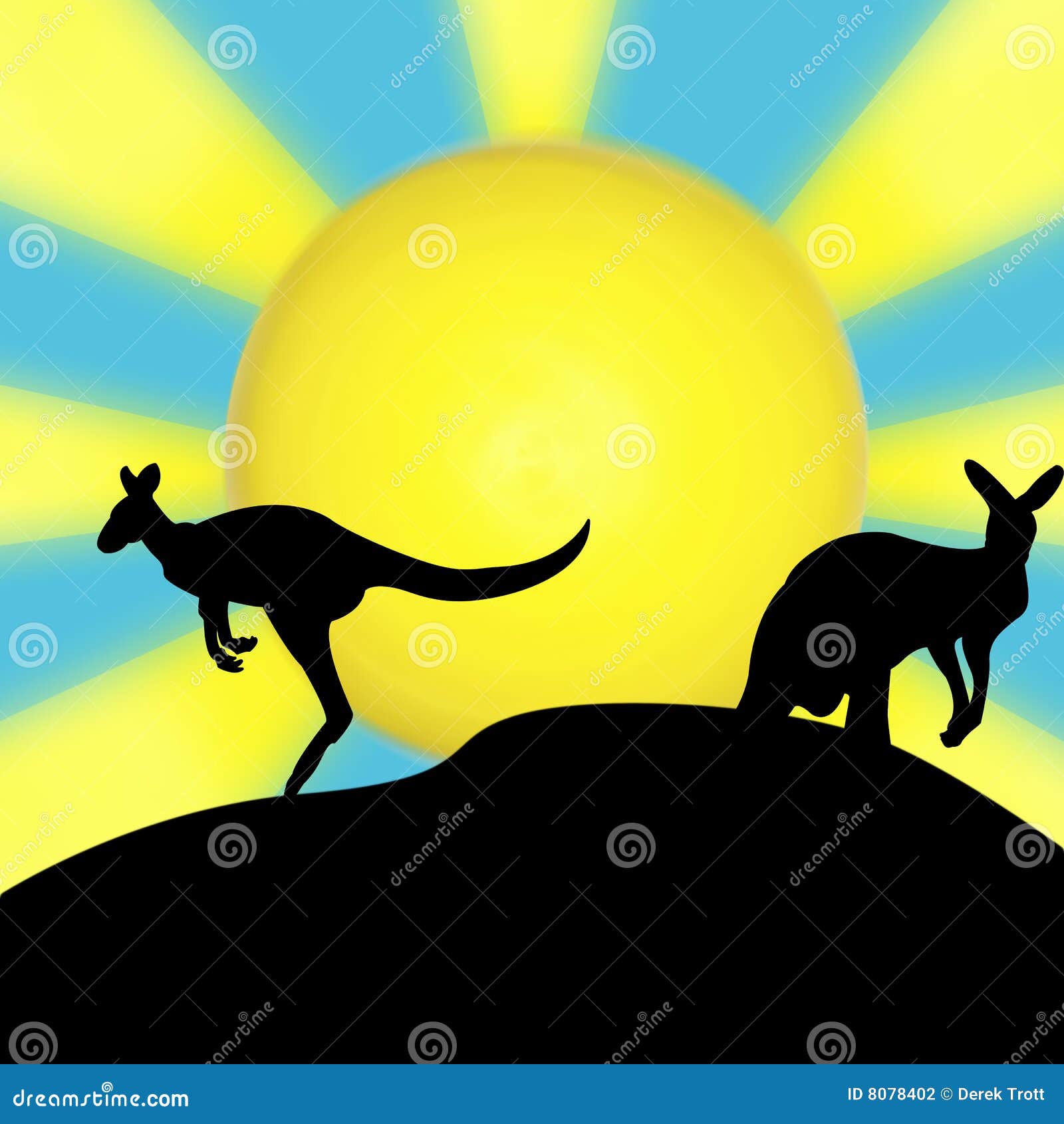 Aussie Map Kangaroo And Boab Tree Cartoon Vector | CartoonDealer.com ...