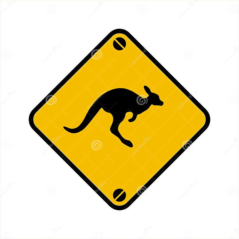 Kangaroo Symbol on White Background Stock Illustration - Illustration ...