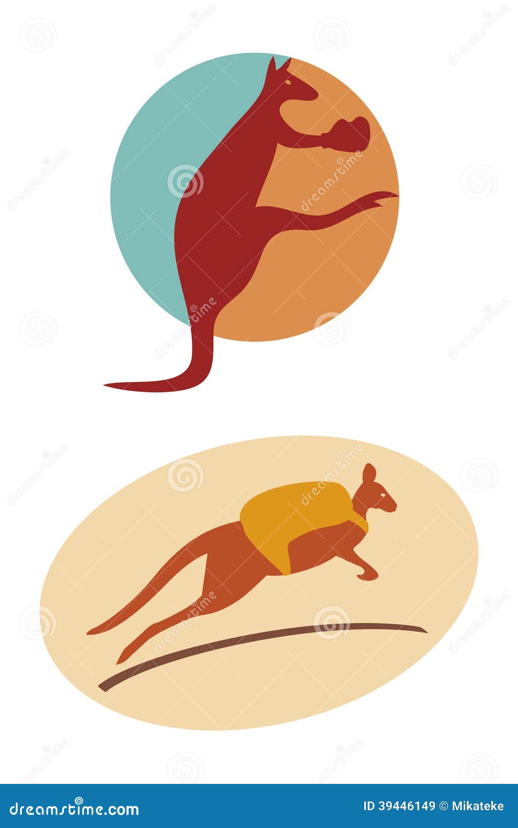 Kangaroo-symbols stock vector. Illustration of symbol - 39446149