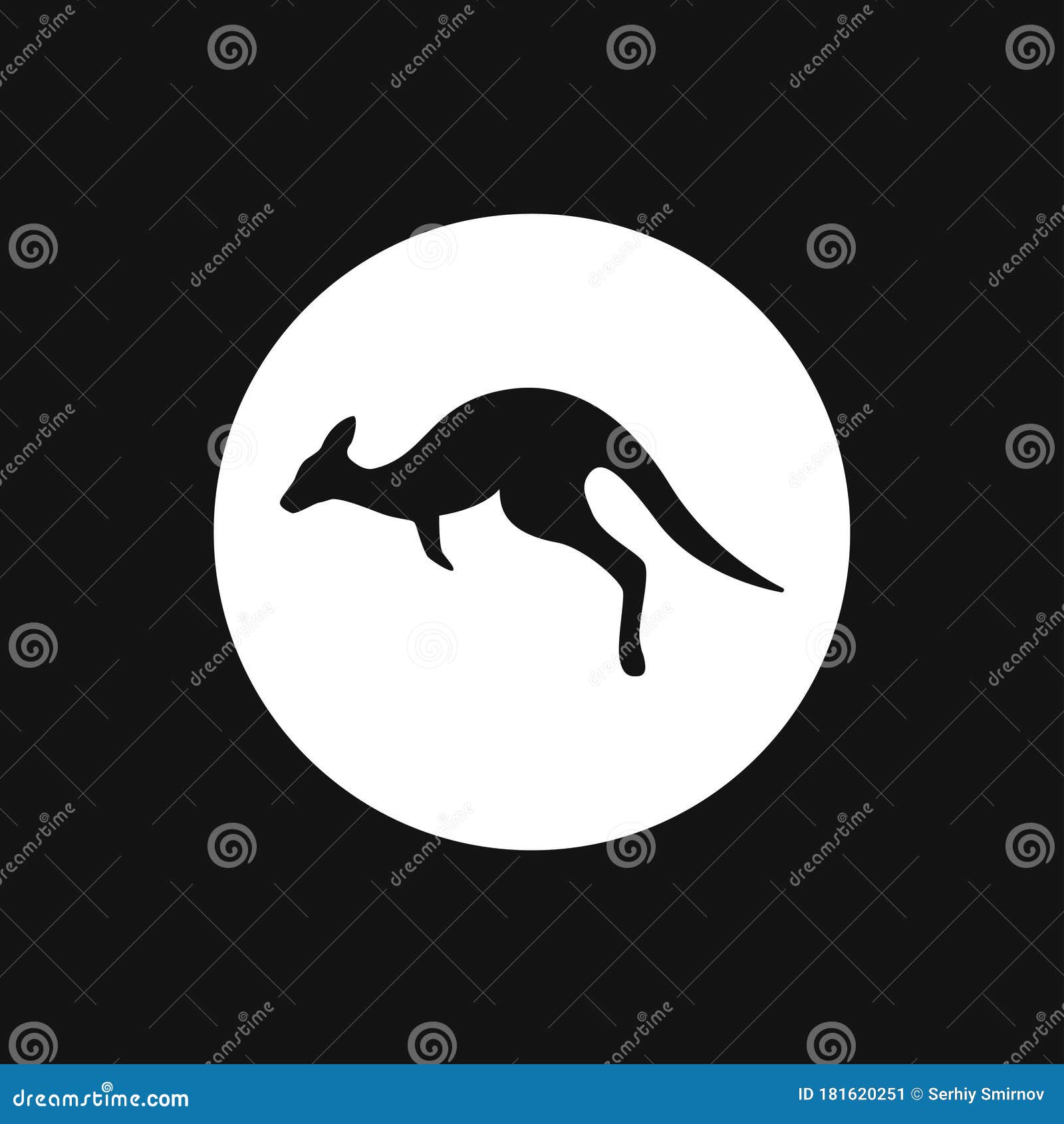 Kangaroo Vector Icon Isolated on Background. Animal Symbol Stock ...