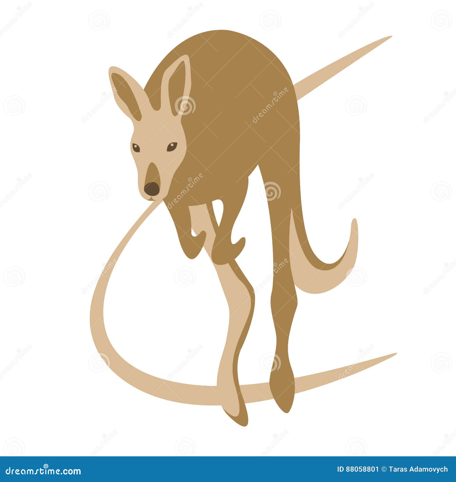 Kangaroo Vector Illustration Flat Style Stock Vector - Illustration of ...