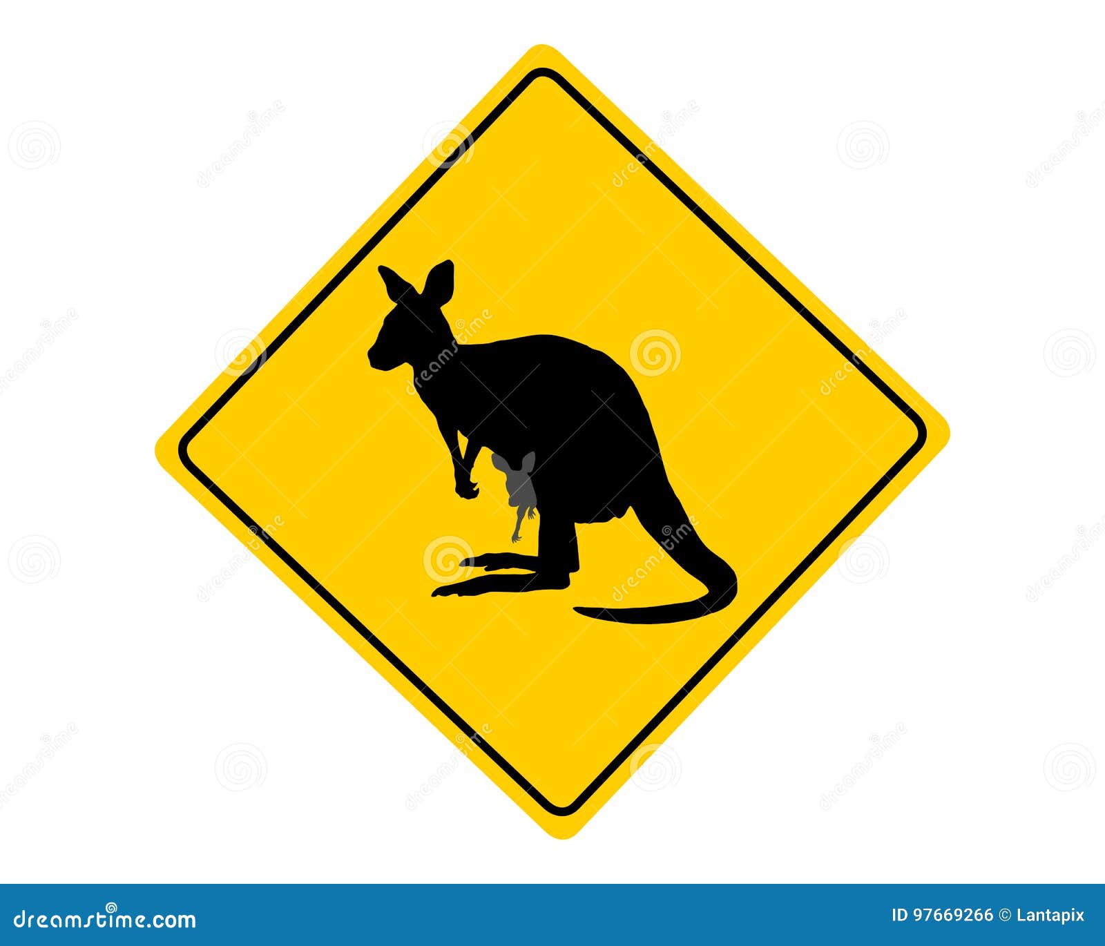 Kangaroo Warning Sign Vector Illustration | CartoonDealer.com #97669266