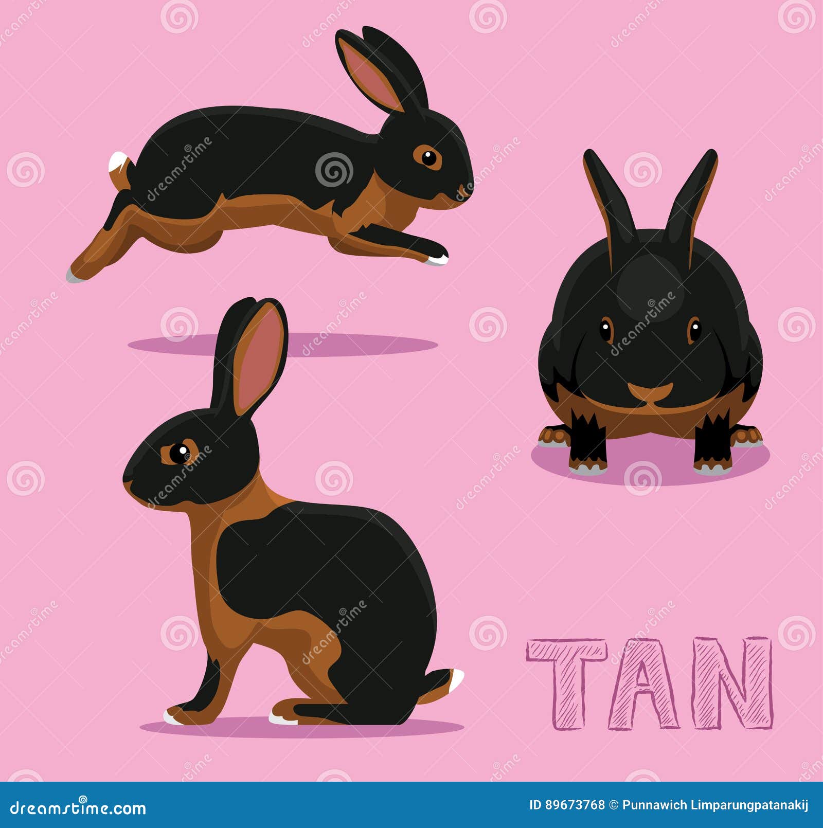 Kanin Tan Cartoon Vector Illustration Vektor Illustrationer ...