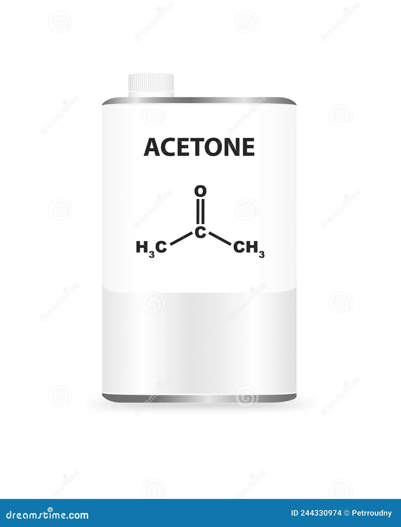 Vector Metal Liquid Container Can with Acetone. Illustration of a ...