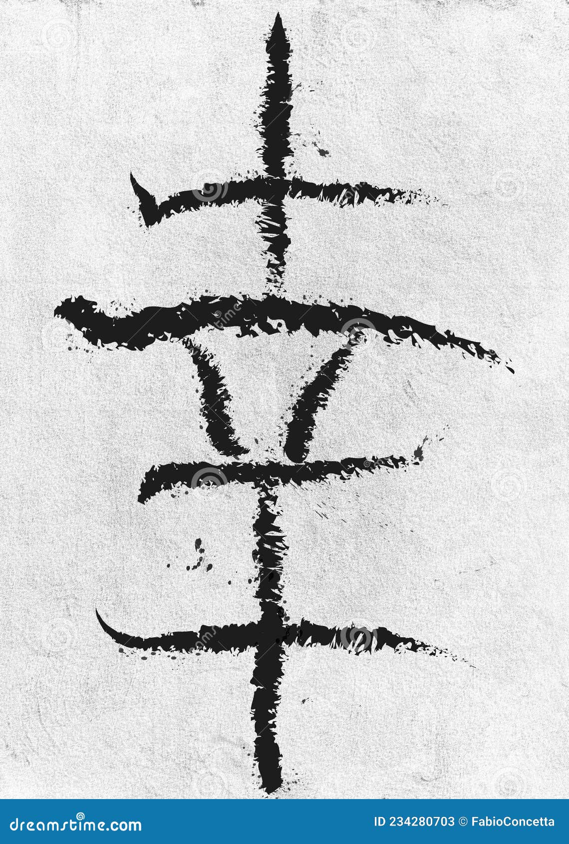 Japanese Kanji Sign of Luck Ink on Grainy Paper Texture Stock Vector ...