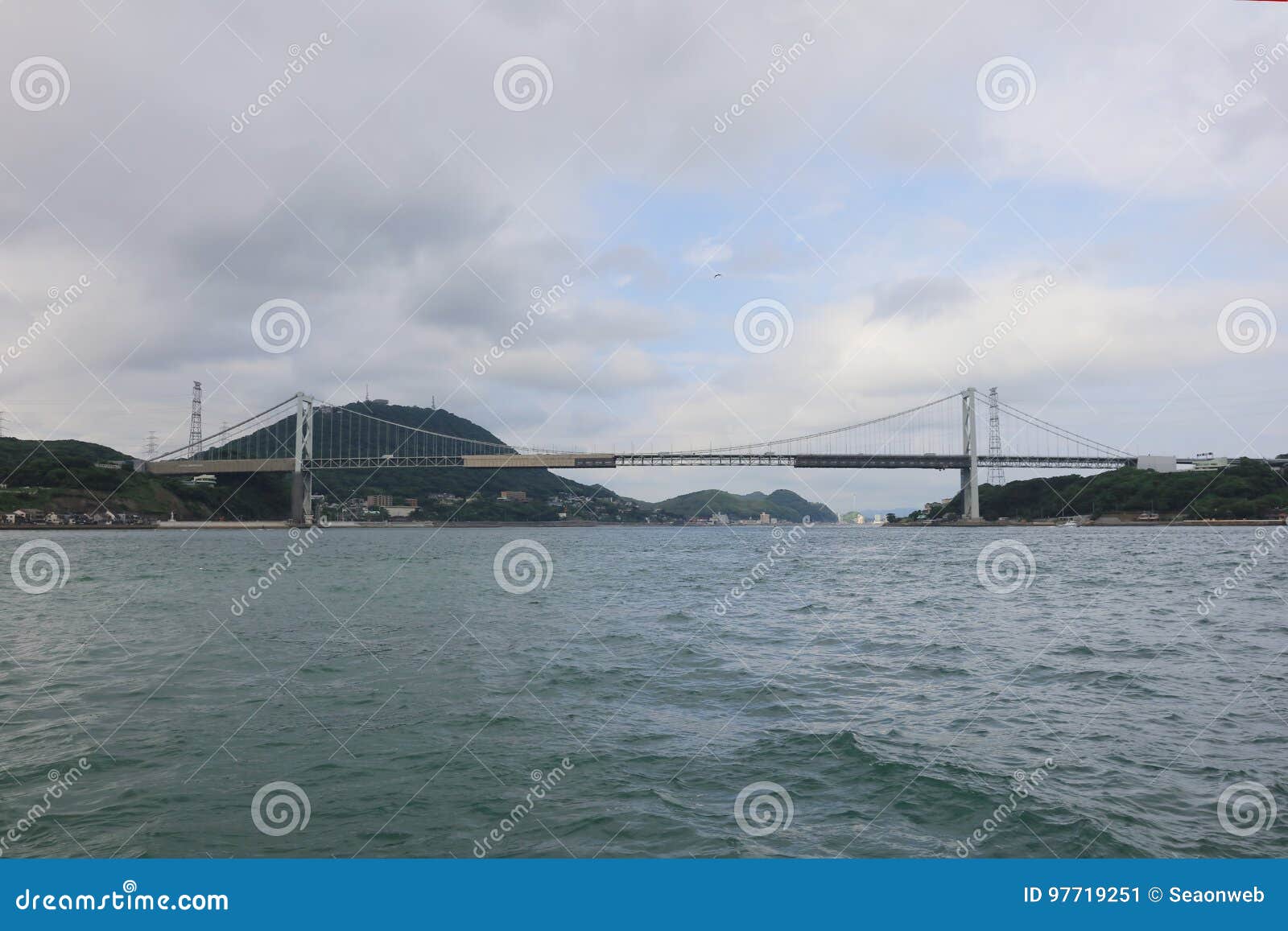 Kanmon Bridge and Kanmon Strait Editorial Photo - Image of water ...