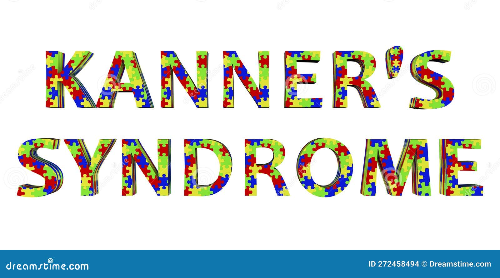 Kanner S Syndrome, a Text Made of Colorful Puzzle Patterns, 3D ...