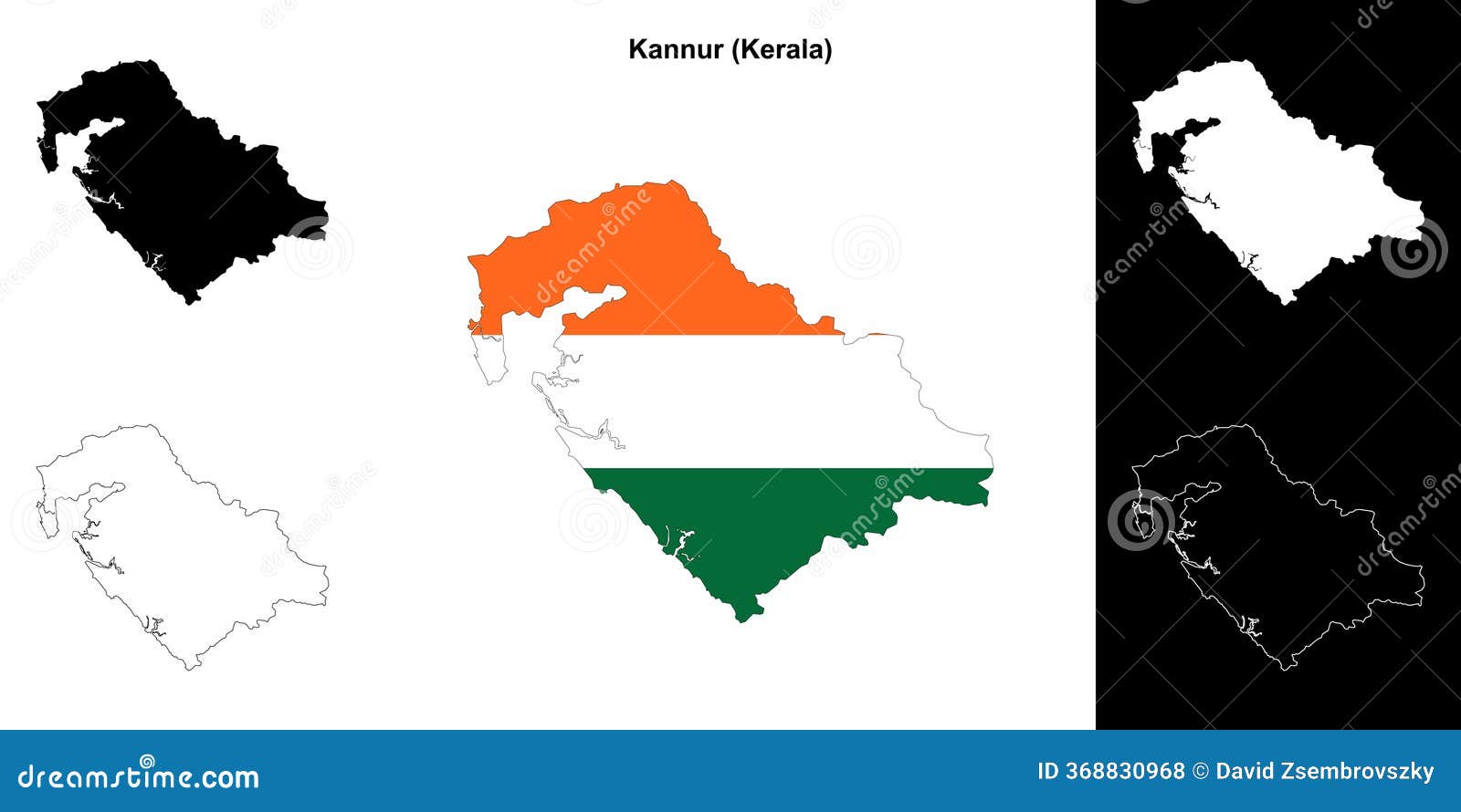Kannur District Kerala State, Republic Of India Map Vector Illustration ...