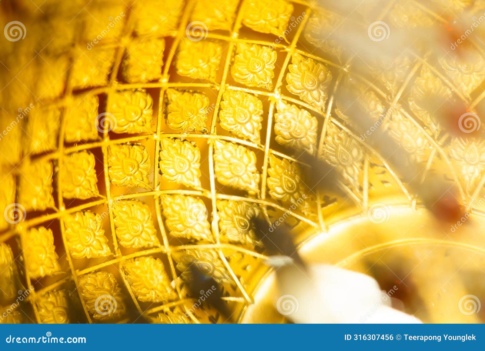 Kanok Pattern Background Thai Style Golden Flower Pattern Stock Photo ...