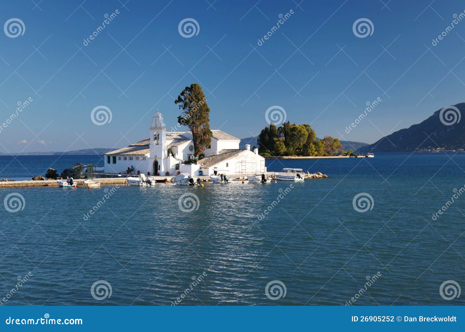 Kanoni Monastery in Corfu, Greece Stock Photo - Image of pontikonisi ...
