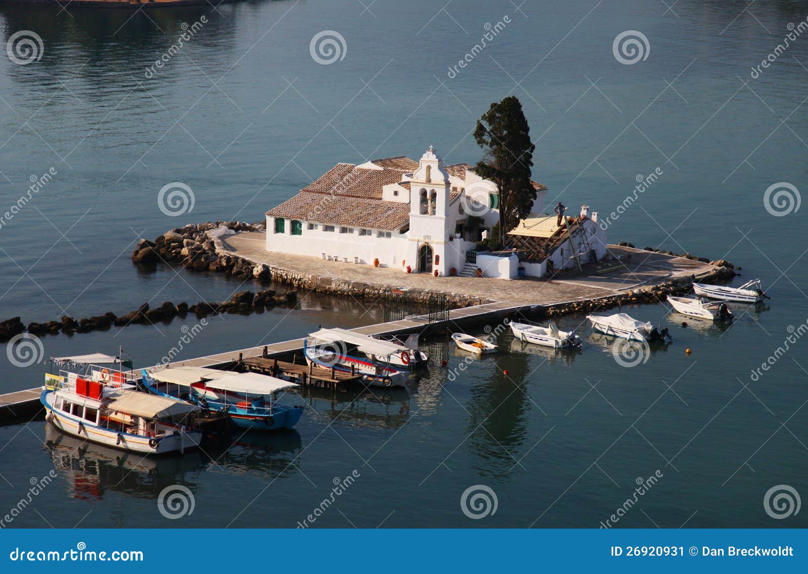 Kanoni Monastery in Corfu, Greece Stock Image - Image of landmark ...