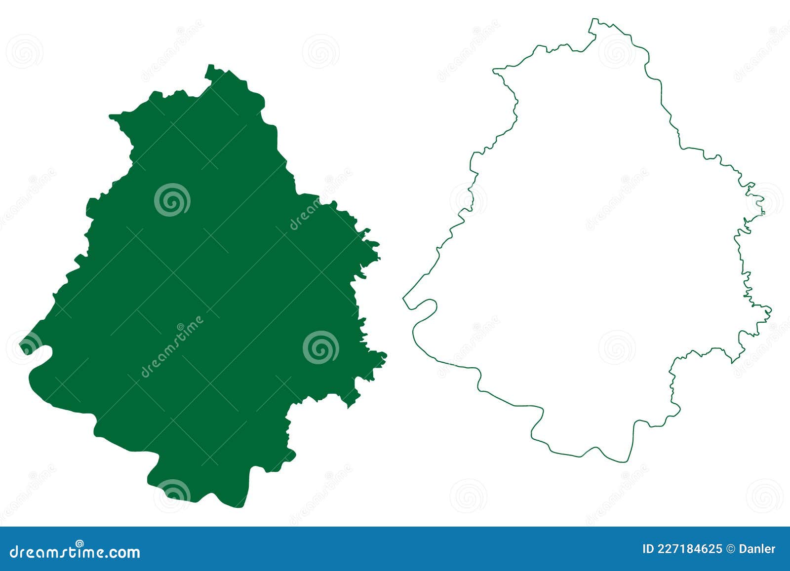 Kanpur Dehat District Uttar Pradesh State, Republic of India Map Vector ...