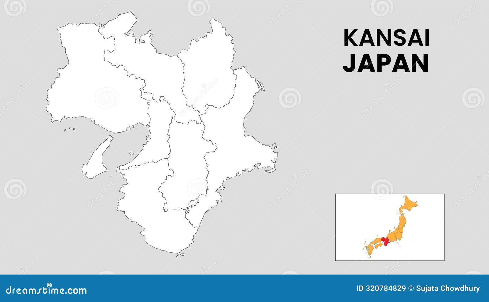 Kansai Map. State And District Map Of Kansai. Detailed Colourful Map Of ...