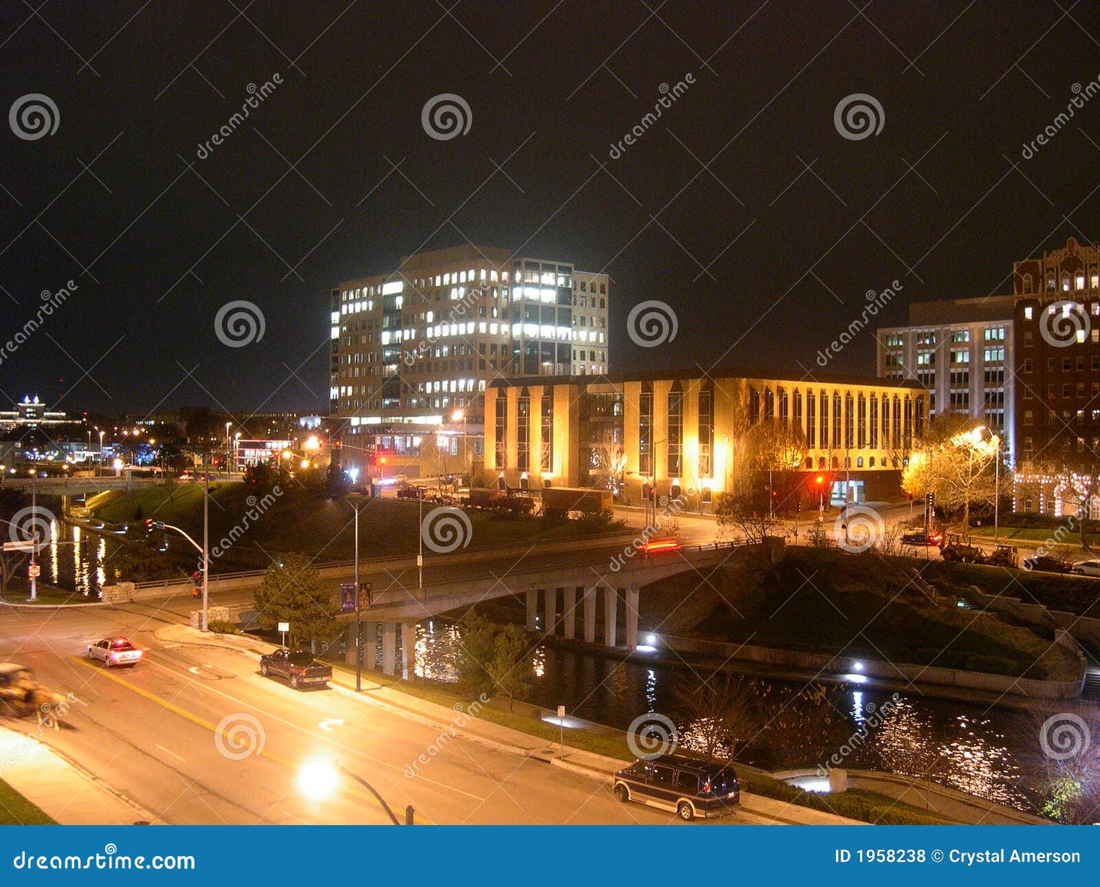 Kansas city stock photo. Image of nightlife, lights, plaza - 1958238