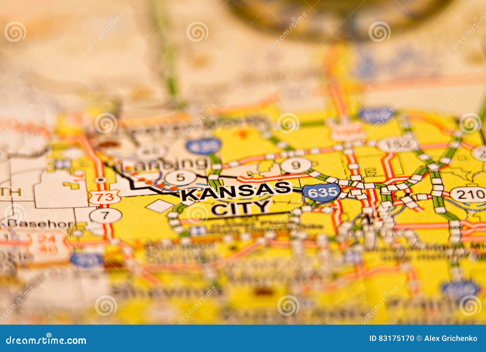 Kansas city area map stock photo. Image of cities, location - 83175170