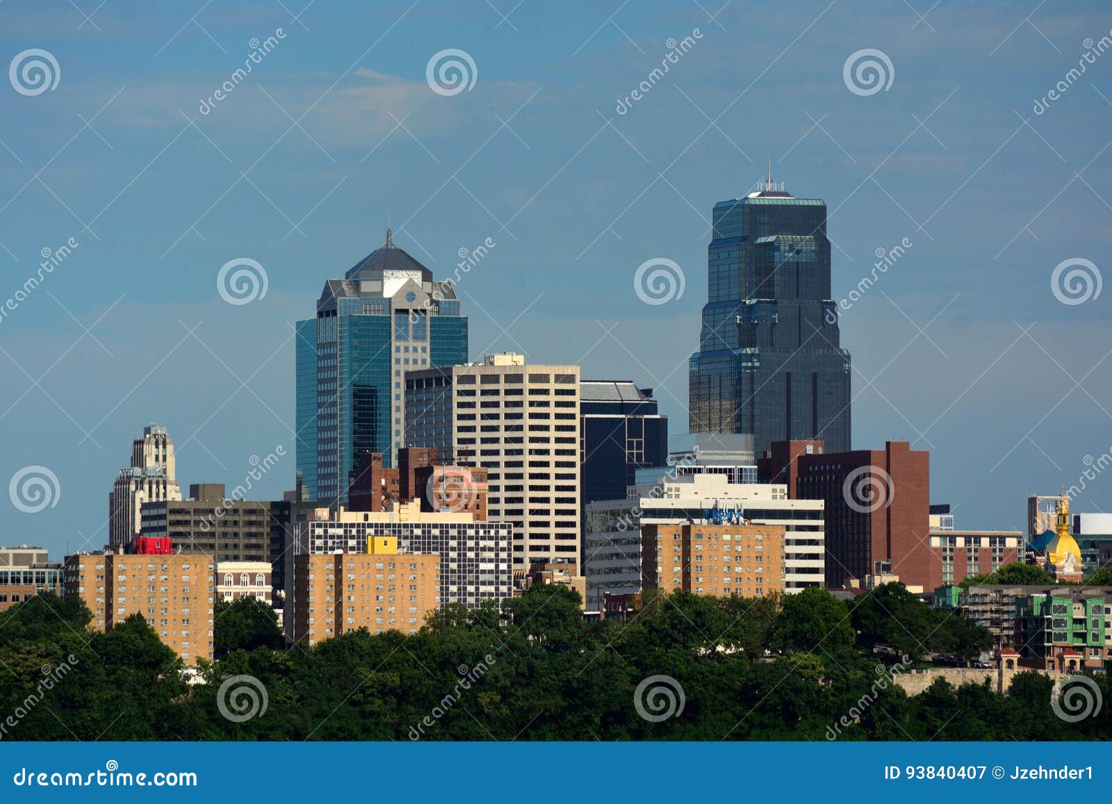 Kansas City, Missouri Metro Building Skyline on a Sunny Day Stock Image ...