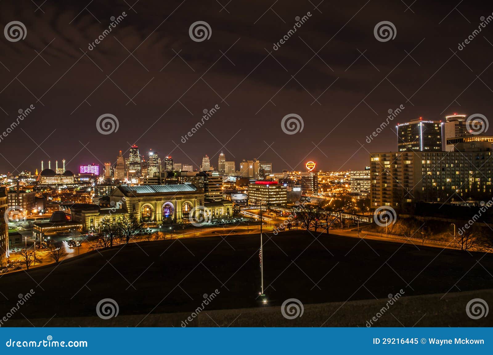 Kansas City at night editorial image. Image of evening - 29216445