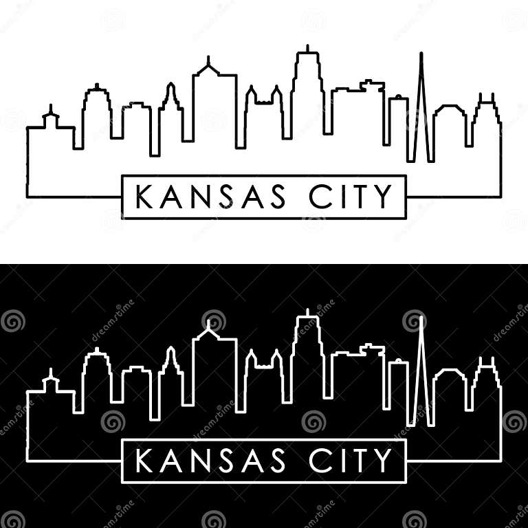Kansas City Skyline. Linear Style Stock Vector - Illustration of ...