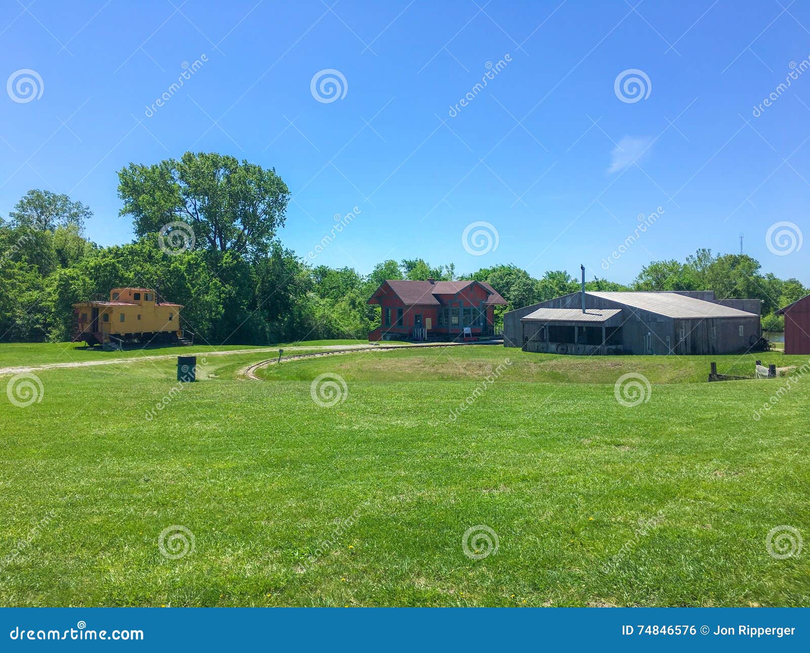 Kansas farm stock photo. Image of green, blue, caboose - 74846576