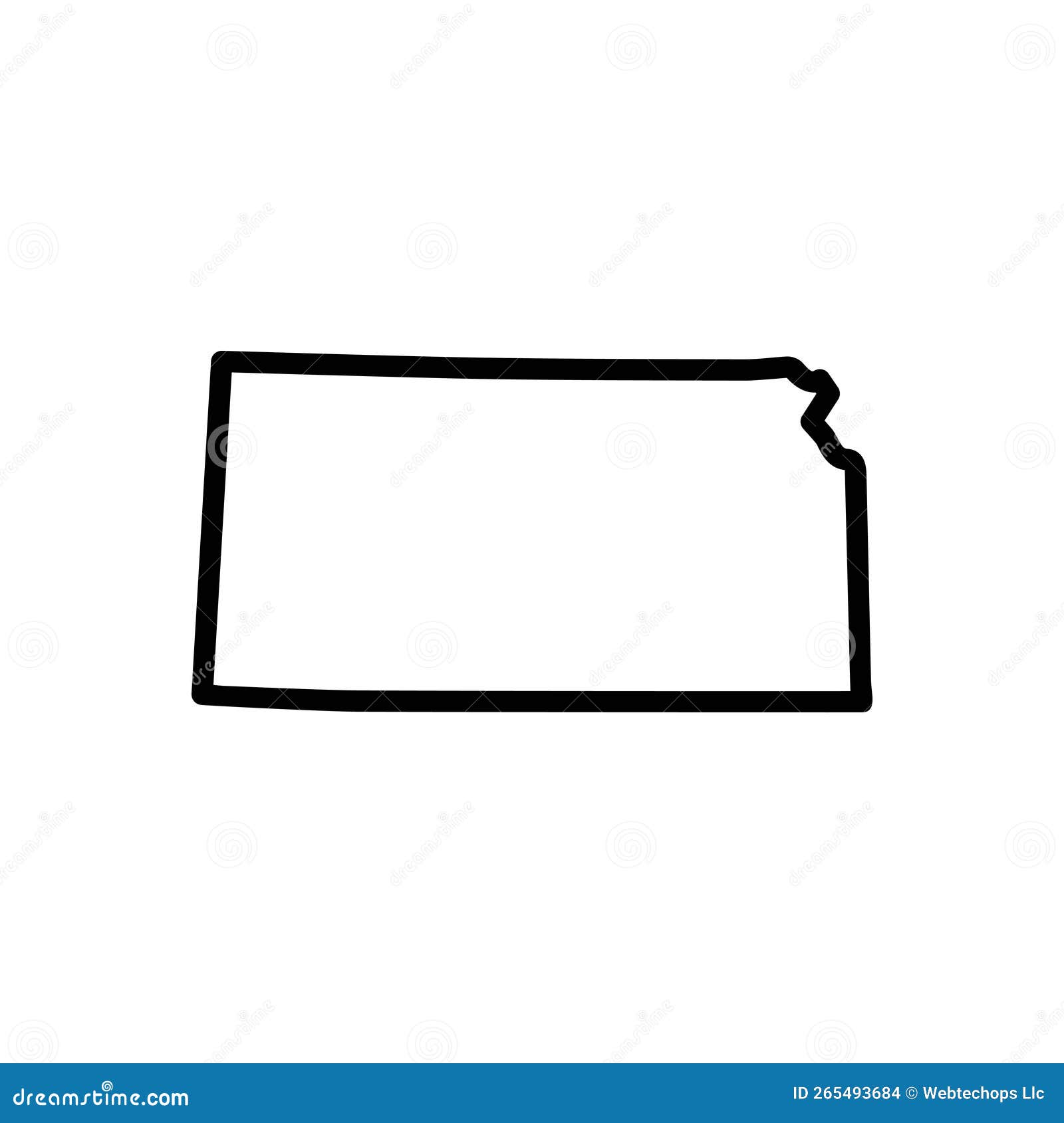 Black Line Icon for Kansas, Country and State Stock Vector ...