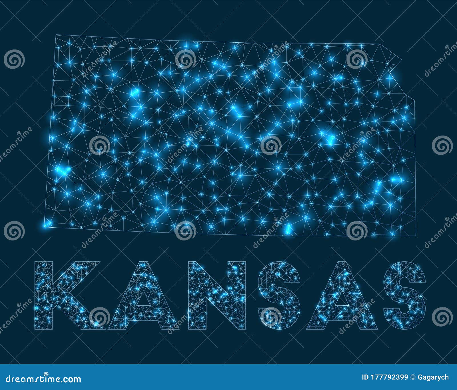 Kansas network map. stock vector. Illustration of geometric - 177792399