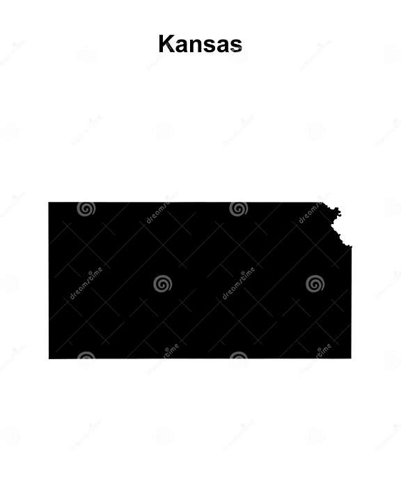 Kansas outline map stock illustration. Illustration of tourism - 360688254
