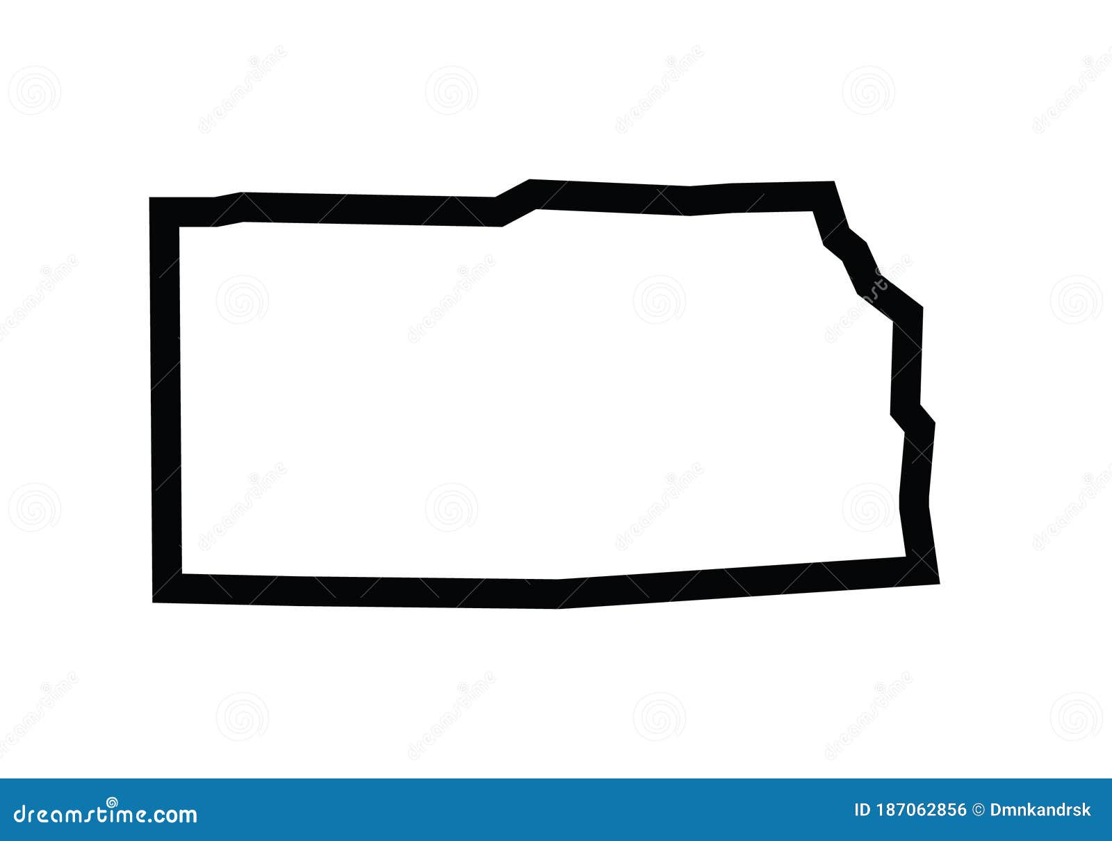 Kansas Outline Map State Shape USA America Borders Cartoon Vector ...