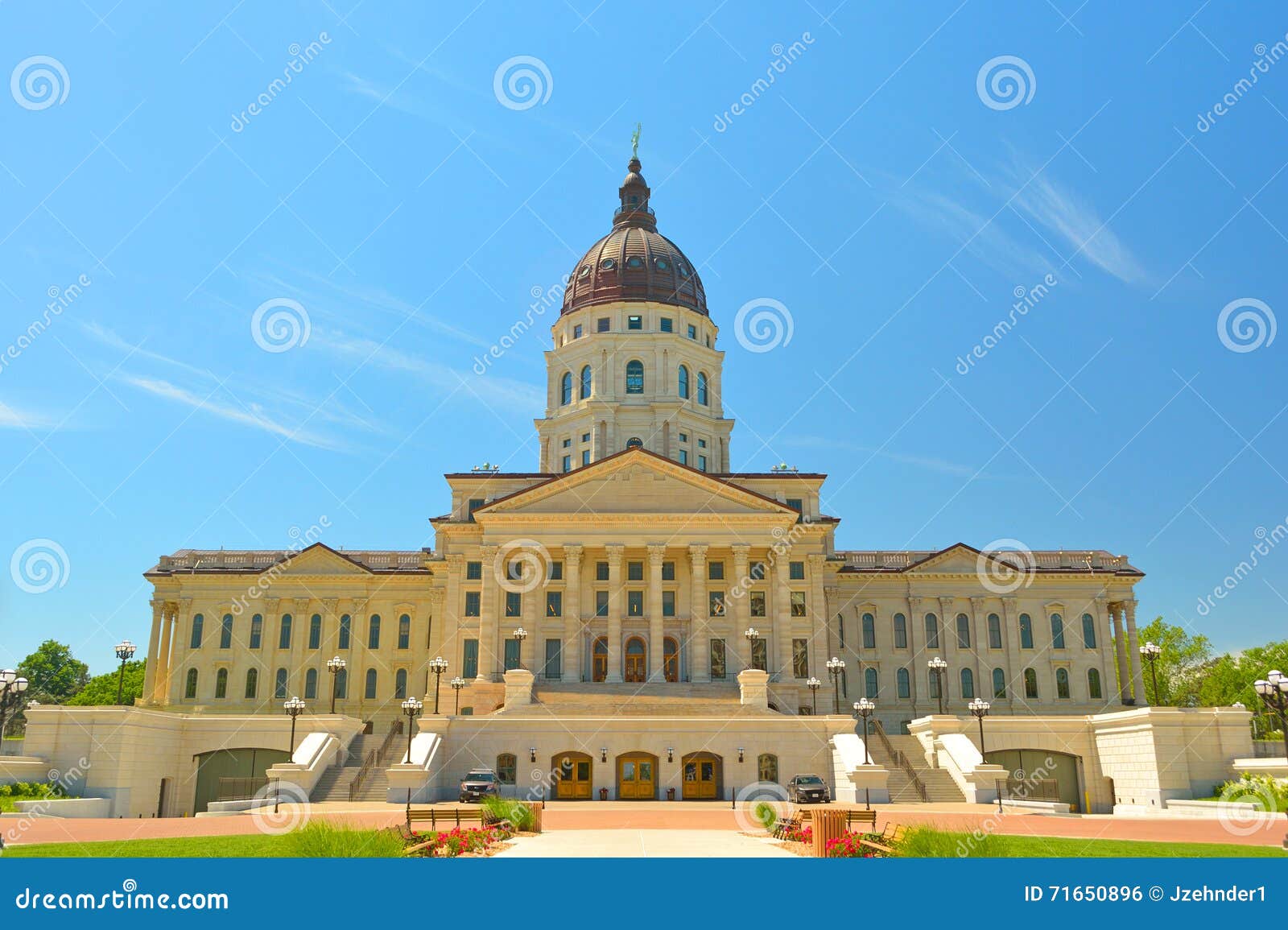 Kansas State Capitol Building on a Sunny Day Stock Photo - Image of ...