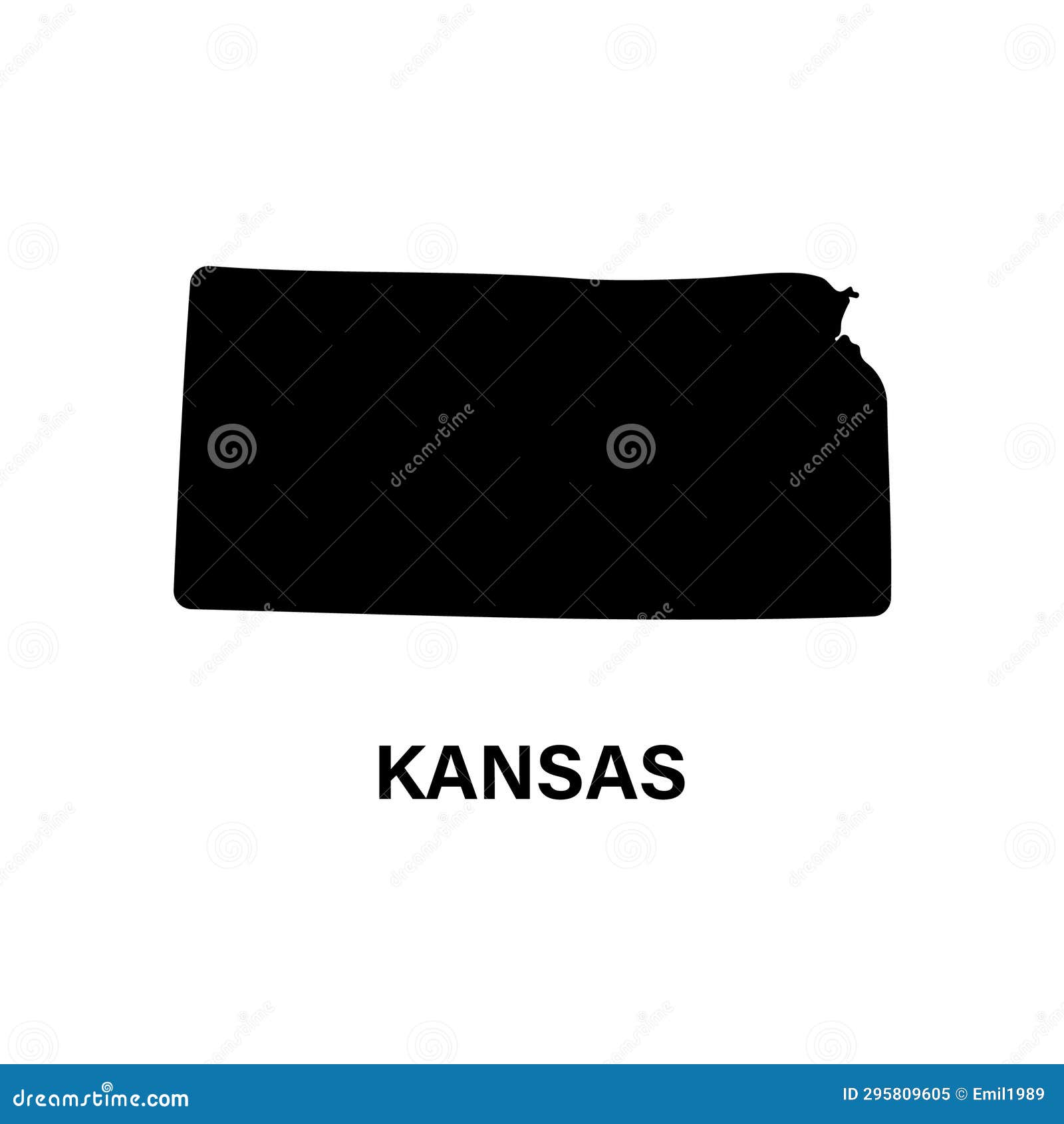 Kansas State Map Highlighted On USA Map Cartoon Vector | CartoonDealer ...