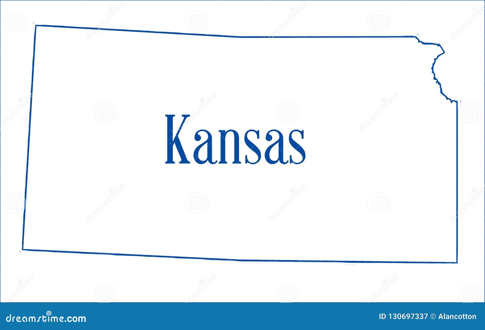Kansas State Outline Map stock illustration. Illustration of isolated ...