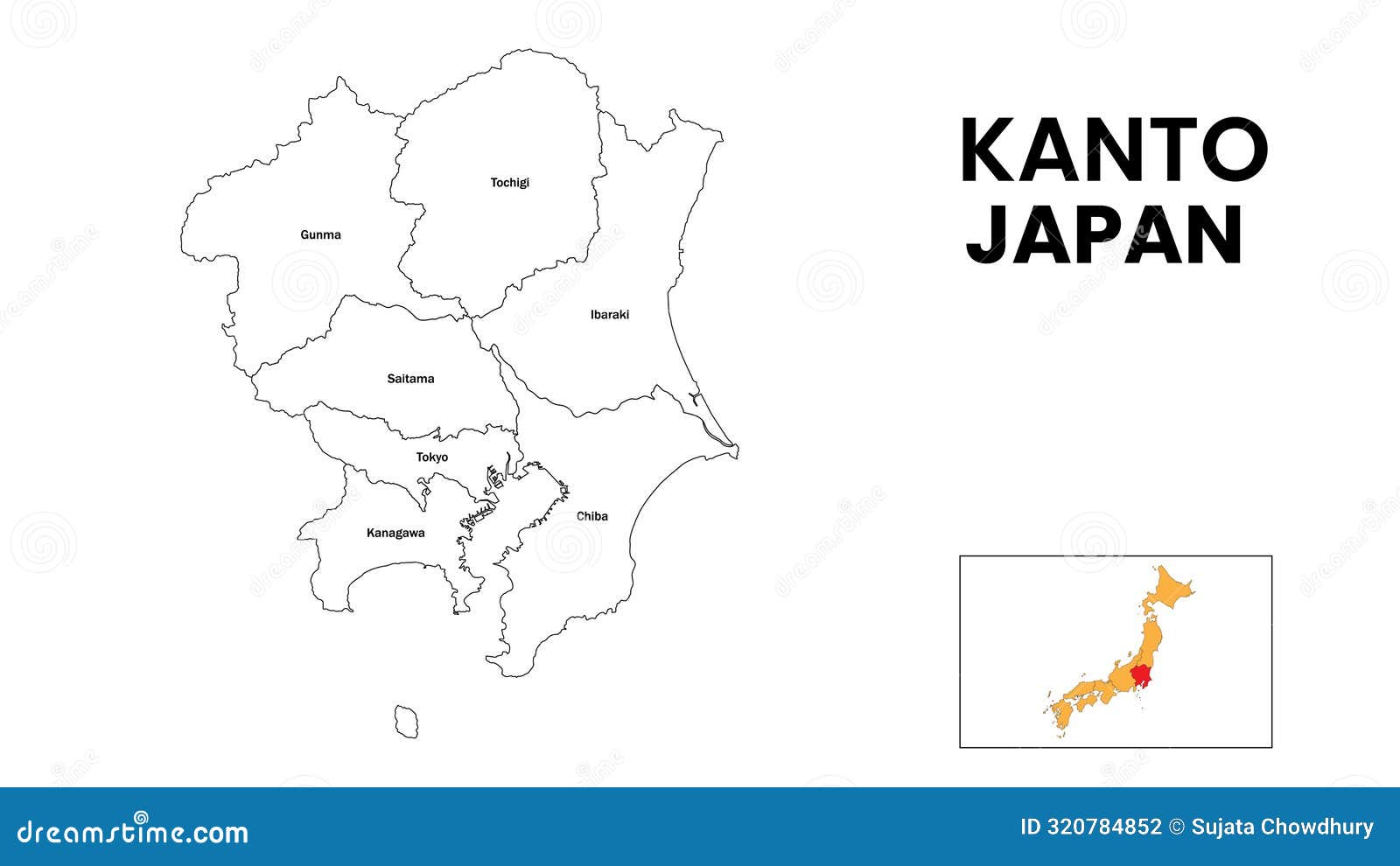 Kanto Map. State And District Map Of Kanto. Administrative Map Of Kanto ...