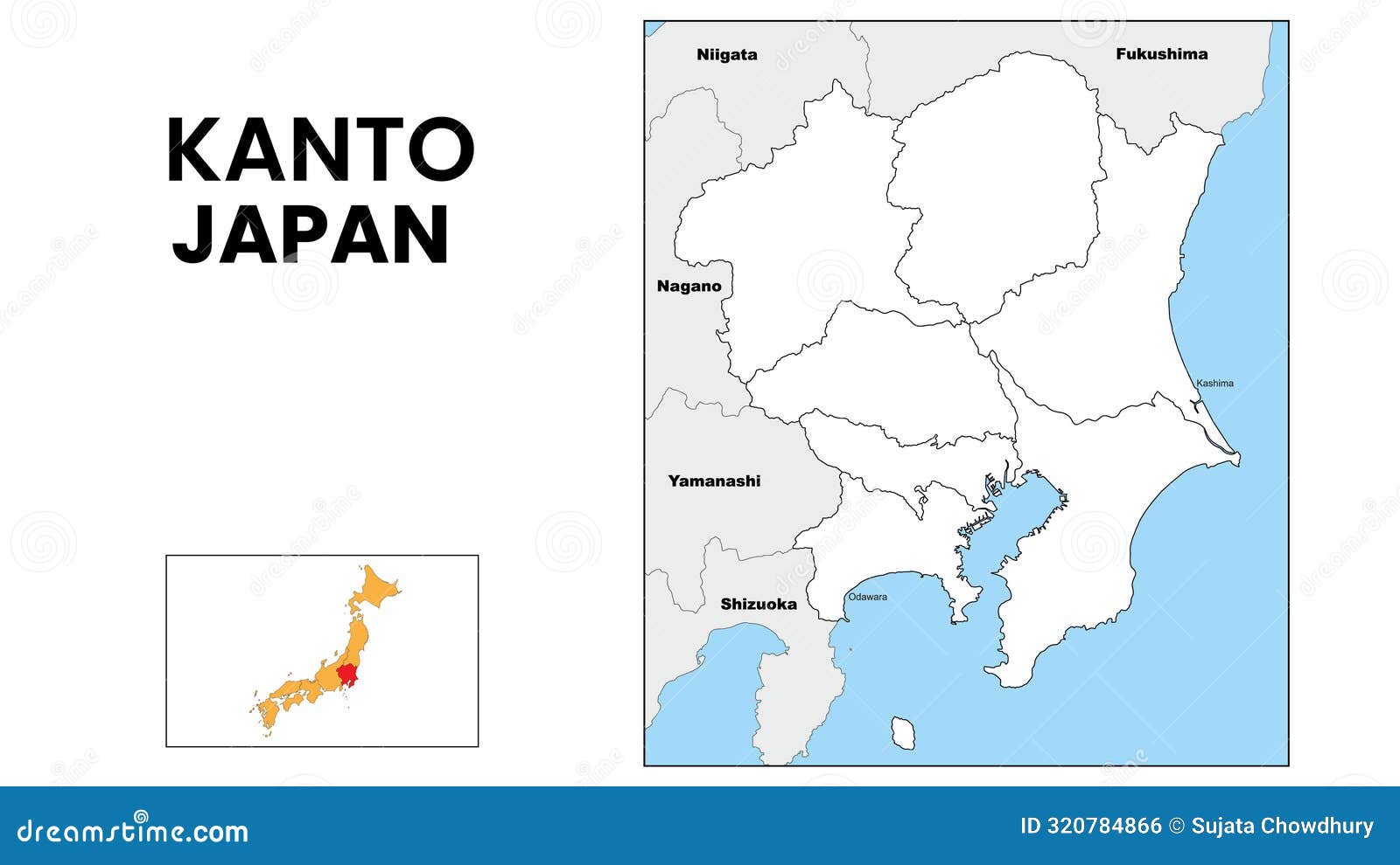Kanto Map. State And District Map Of Kanto. Political Map Of Kanto With ...