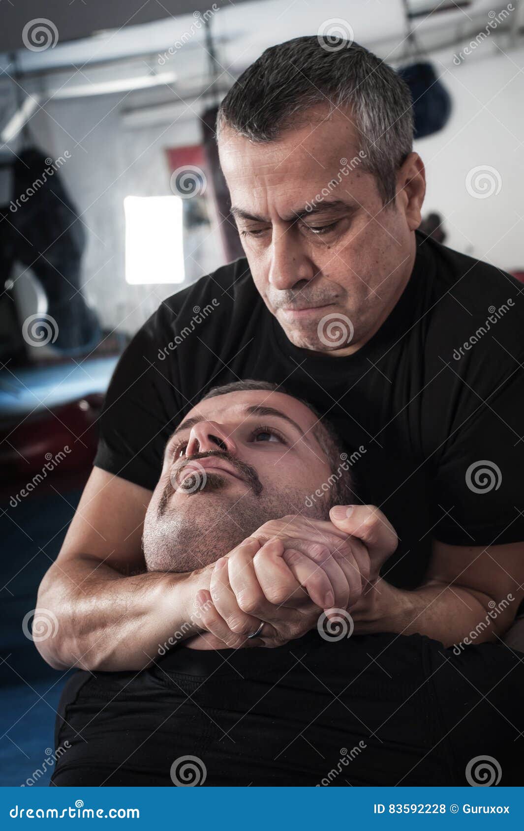 Kapap Instructor Demonstrates Choke Techniques Stock Photo - Image of ...