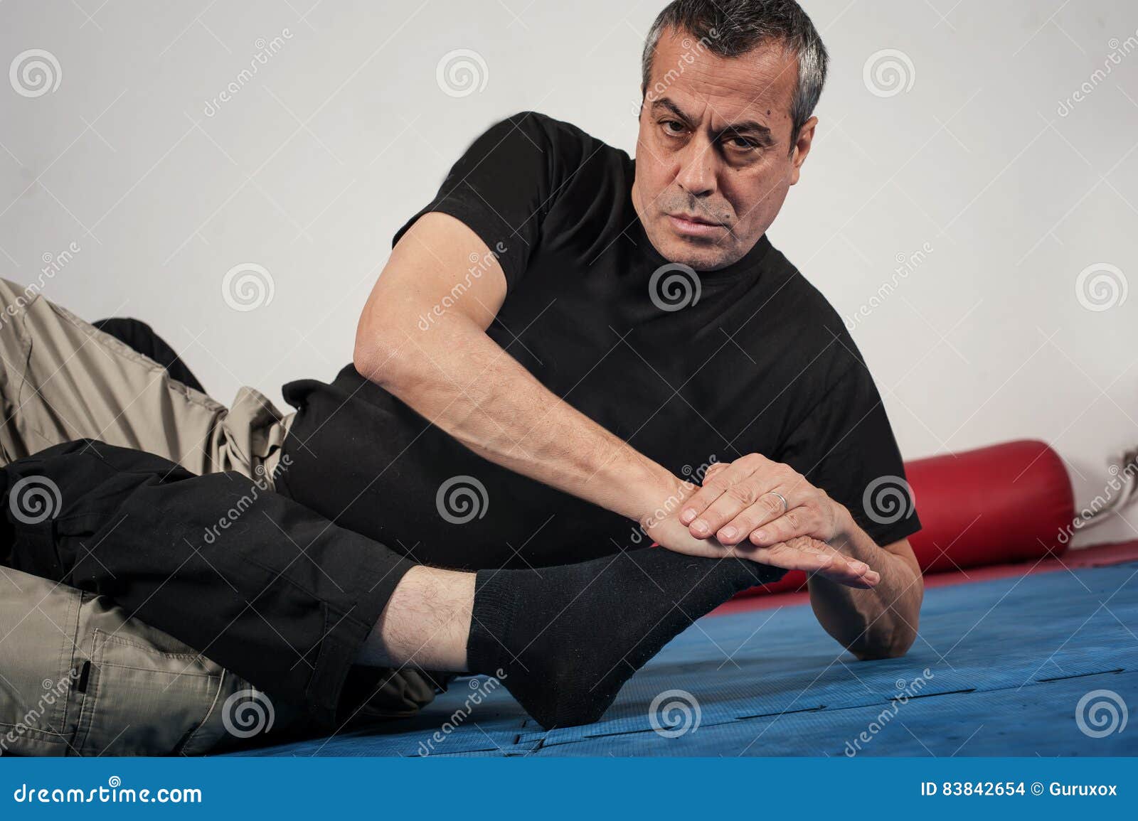 Kapap Instructor Demonstrates Ground Fighting Techniques Stock Photo ...