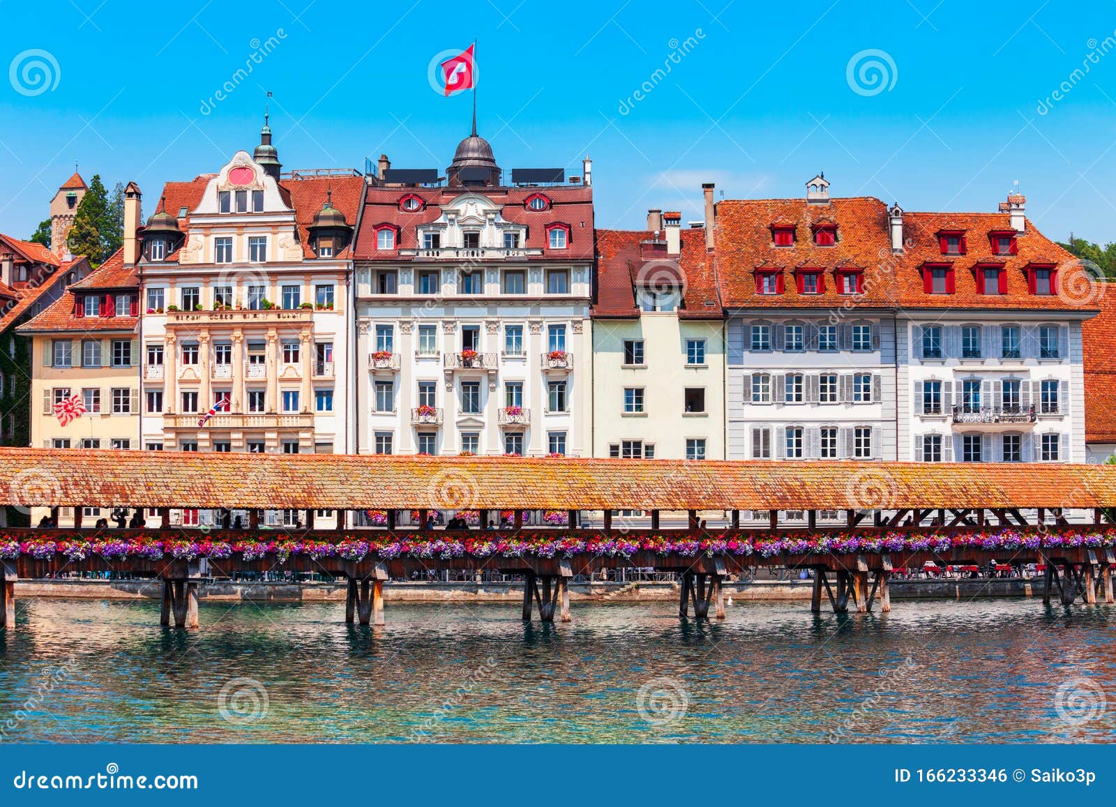 Kapellbrucke Bridge, Wasserturm Tower, Lucerne Stock Photo - Image of ... Kapellbrucke Bridge, Wasserturm Tower, Lucerne Stock Photo - Image of ...