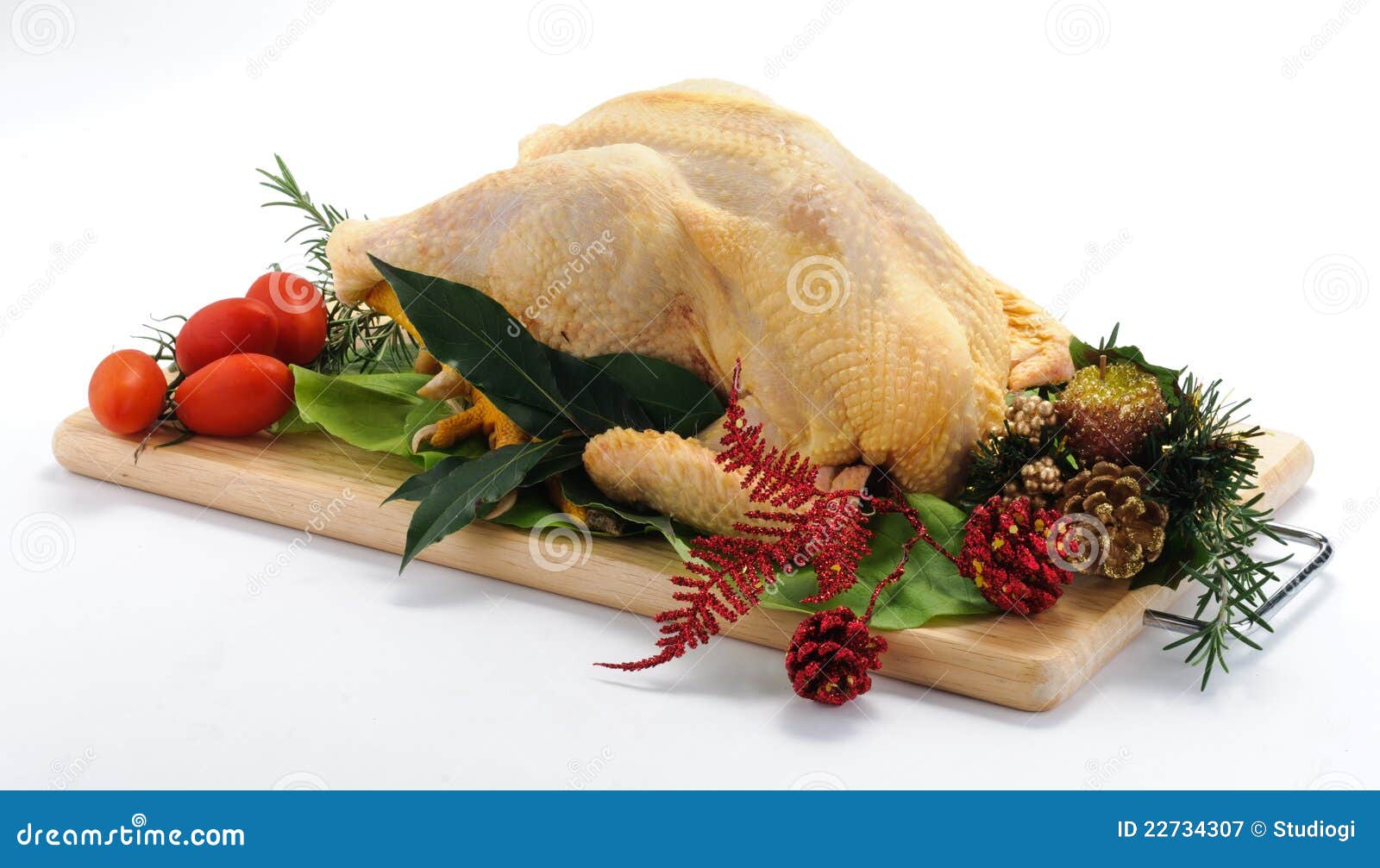 Kapoen Op Scherpe Raad Van Kerstmis Stock Afbeelding - Image of vlees ...