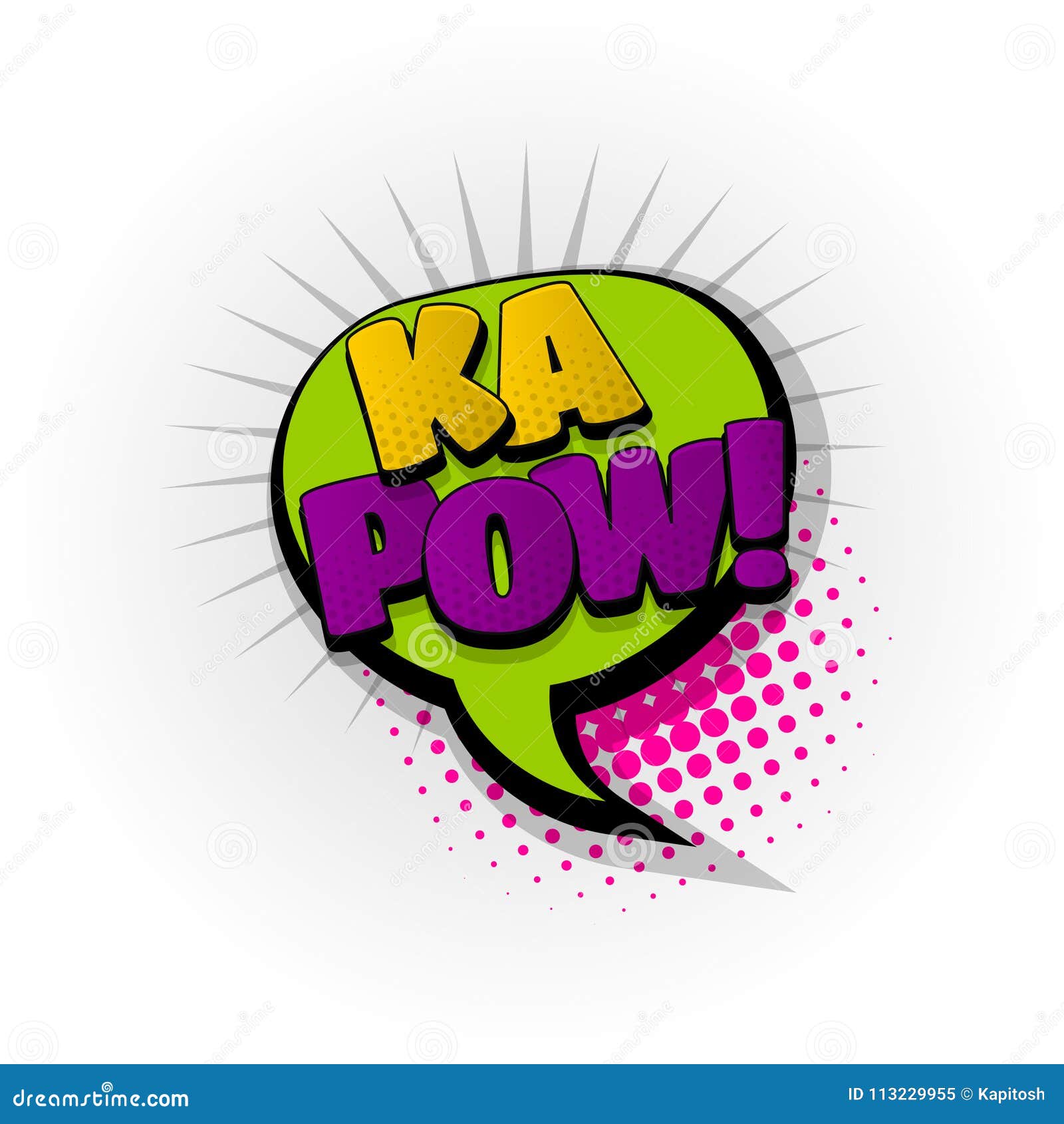 Kapow Comic Book Text Pop Art Stock Vector - Illustration of alphabet ...