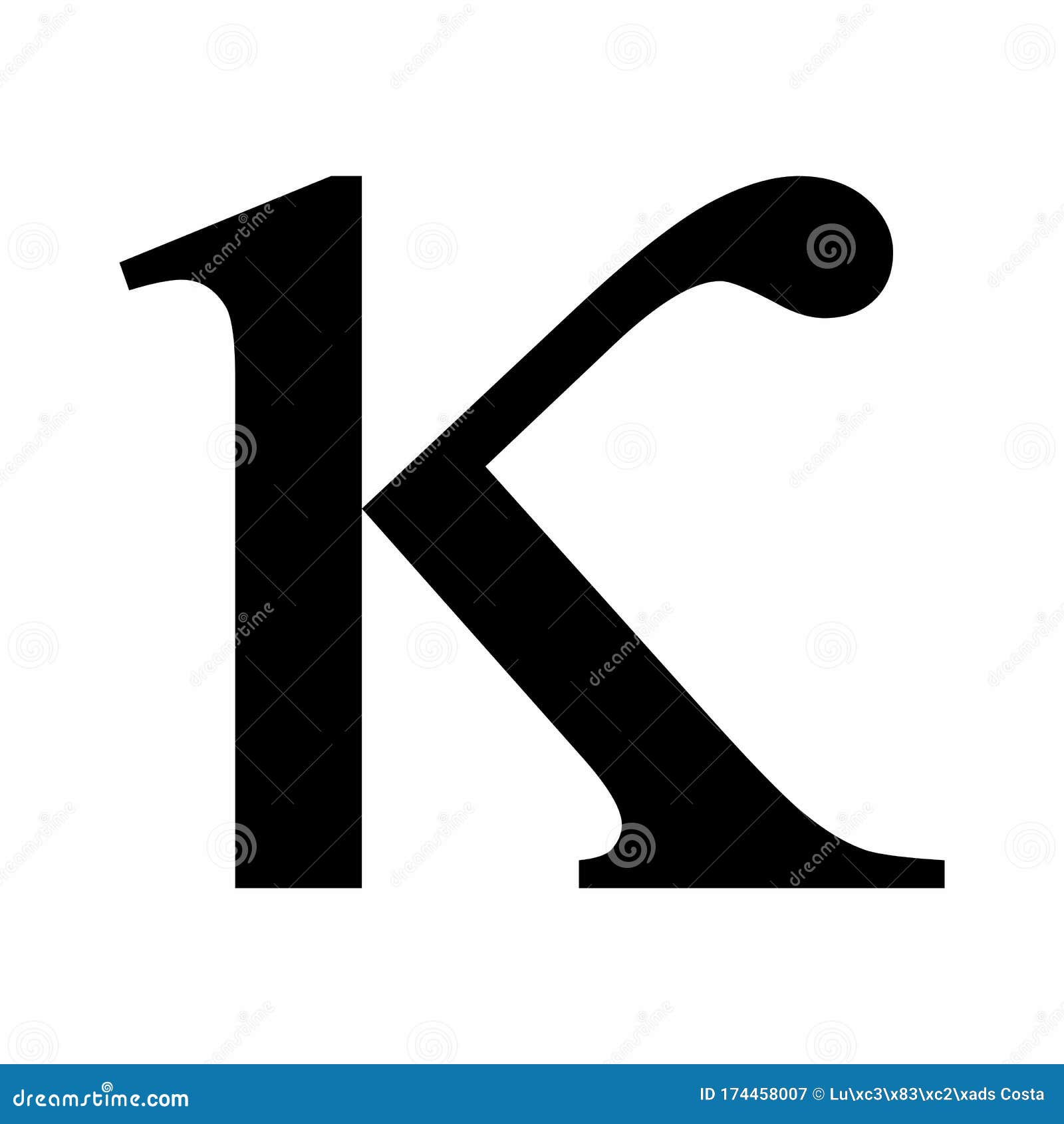 Kappa Greek Symbol Small Letter Lowercase Font Icon In Circle Round ...