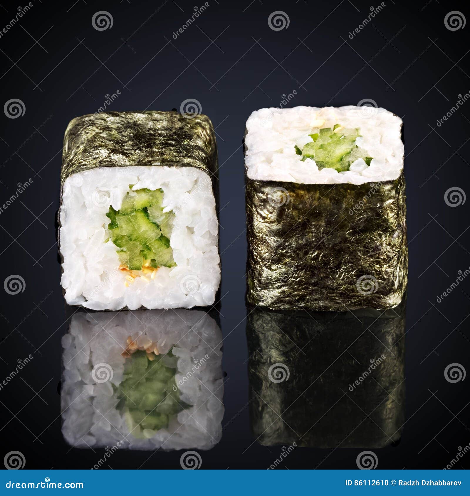 Kappa Maki Rolls with Cucumber Stock Photo - Image of gourmet, kitchen ...