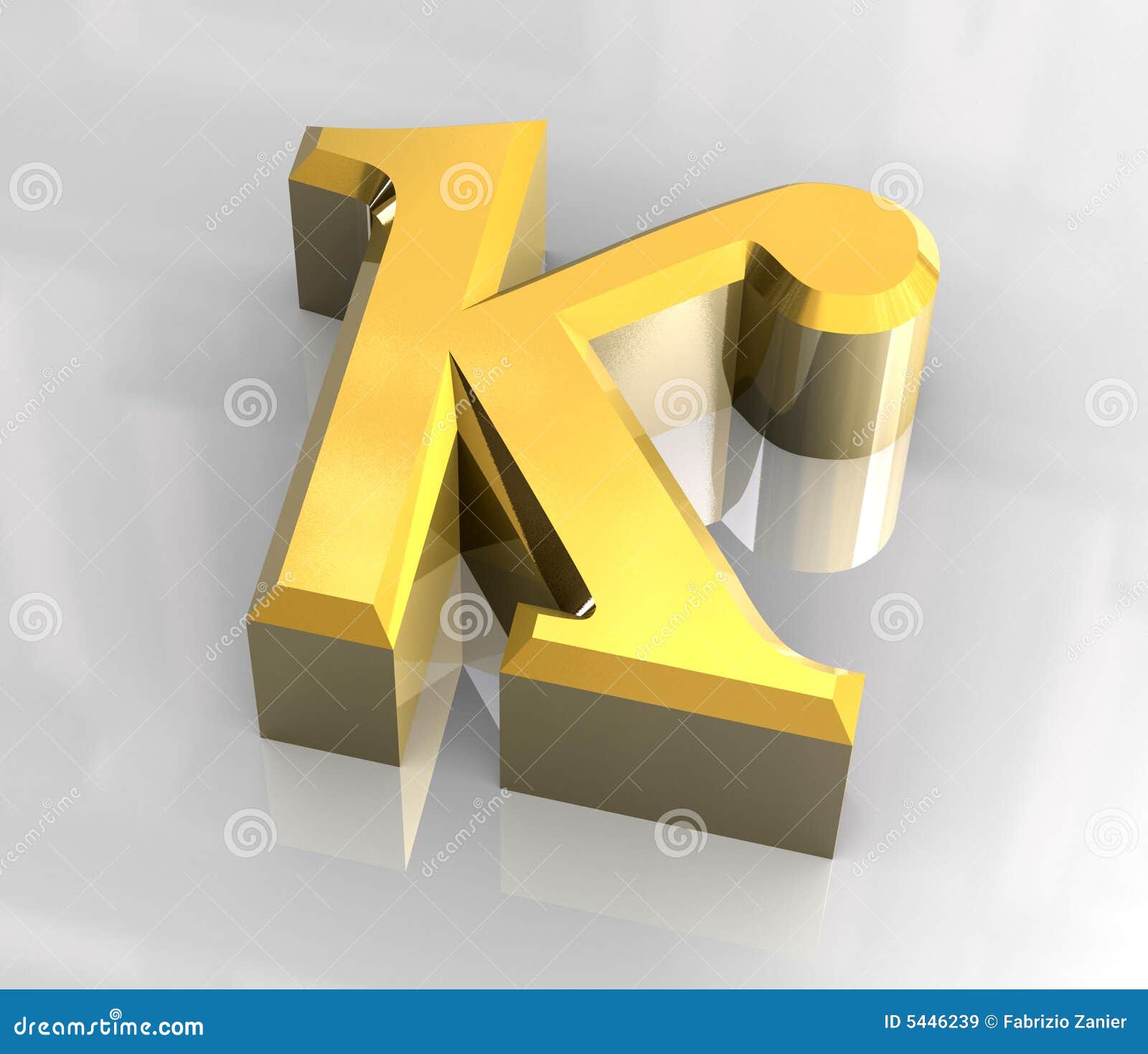 Kappa symbol in gold (3d) stock illustration. Illustration of ...
