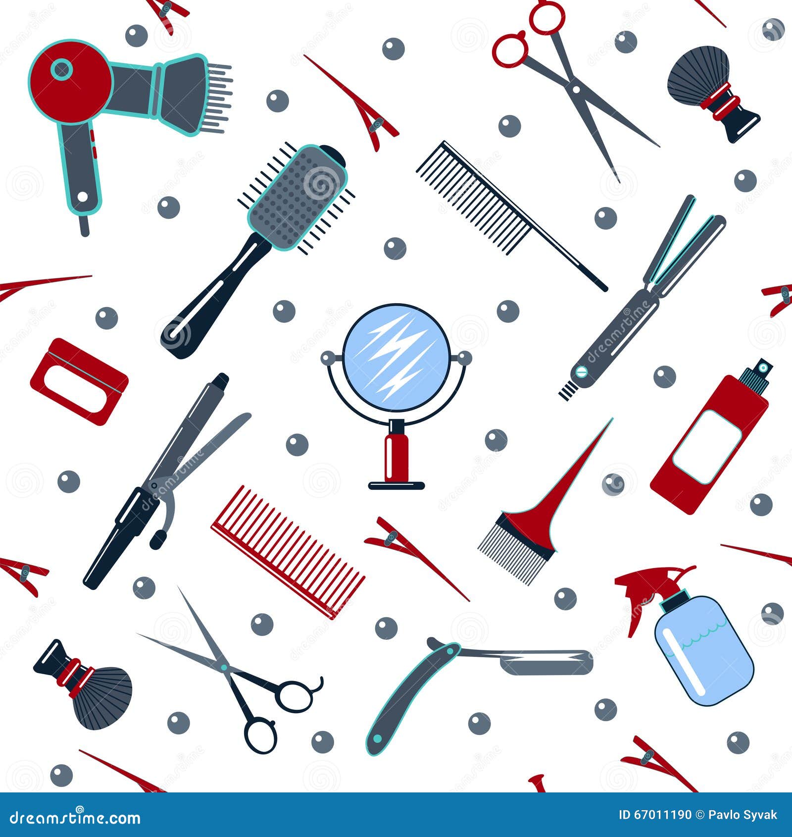 Kapper En Kapper Tools Seamless Pattern Vector Illustratie ...