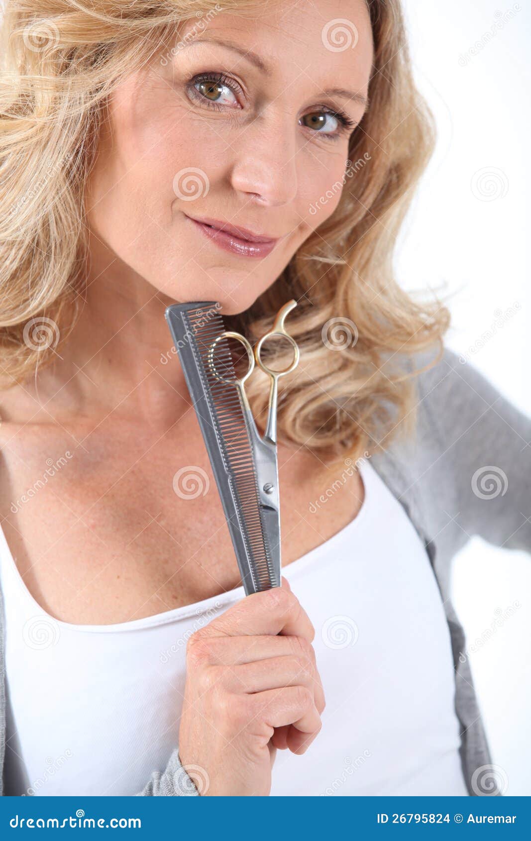 Kapper met schaar stock foto. Image of permanent, bedrijf - 26795824