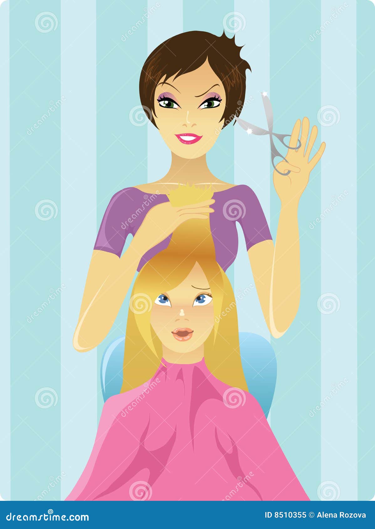 Kapper op het werk vector illustratie. Illustration of schaar - 8510355