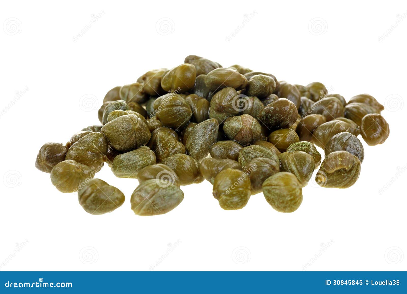 Kappertjes op Wit stock afbeelding. Image of zout, donker - 30845845